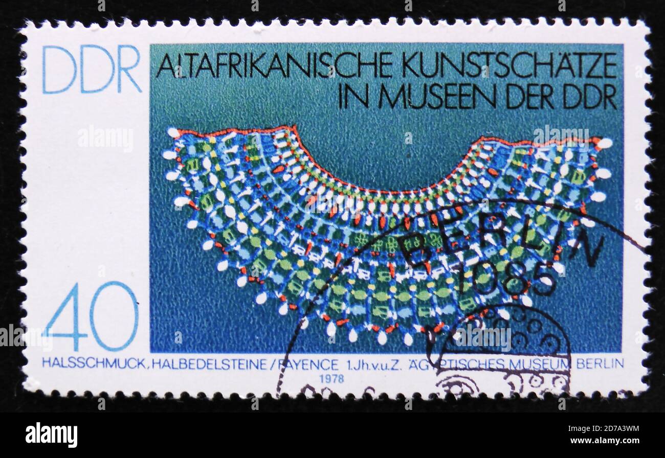 MOSCOW, RUSSIA - APRIL 2, 2017: A post stamp printed in DDR (germany ...