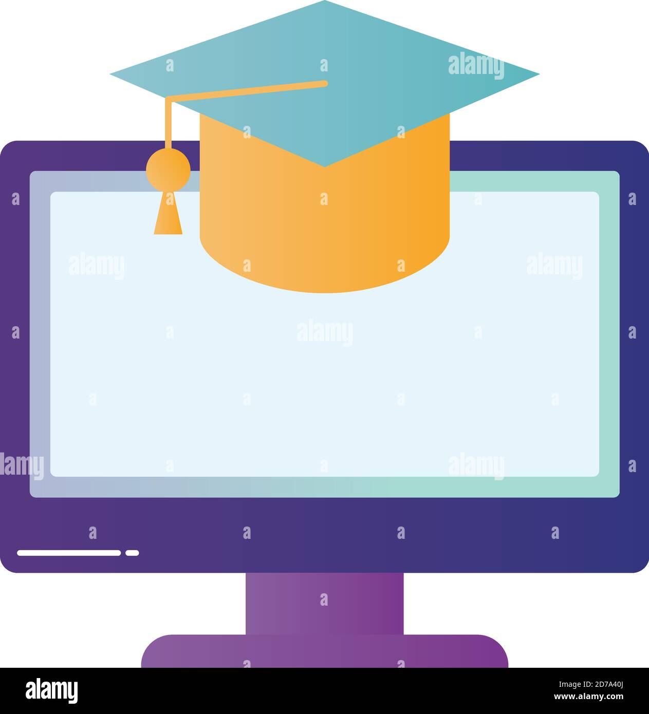 computer with graduation cap vector design Stock Vector Image & Art - Alamy