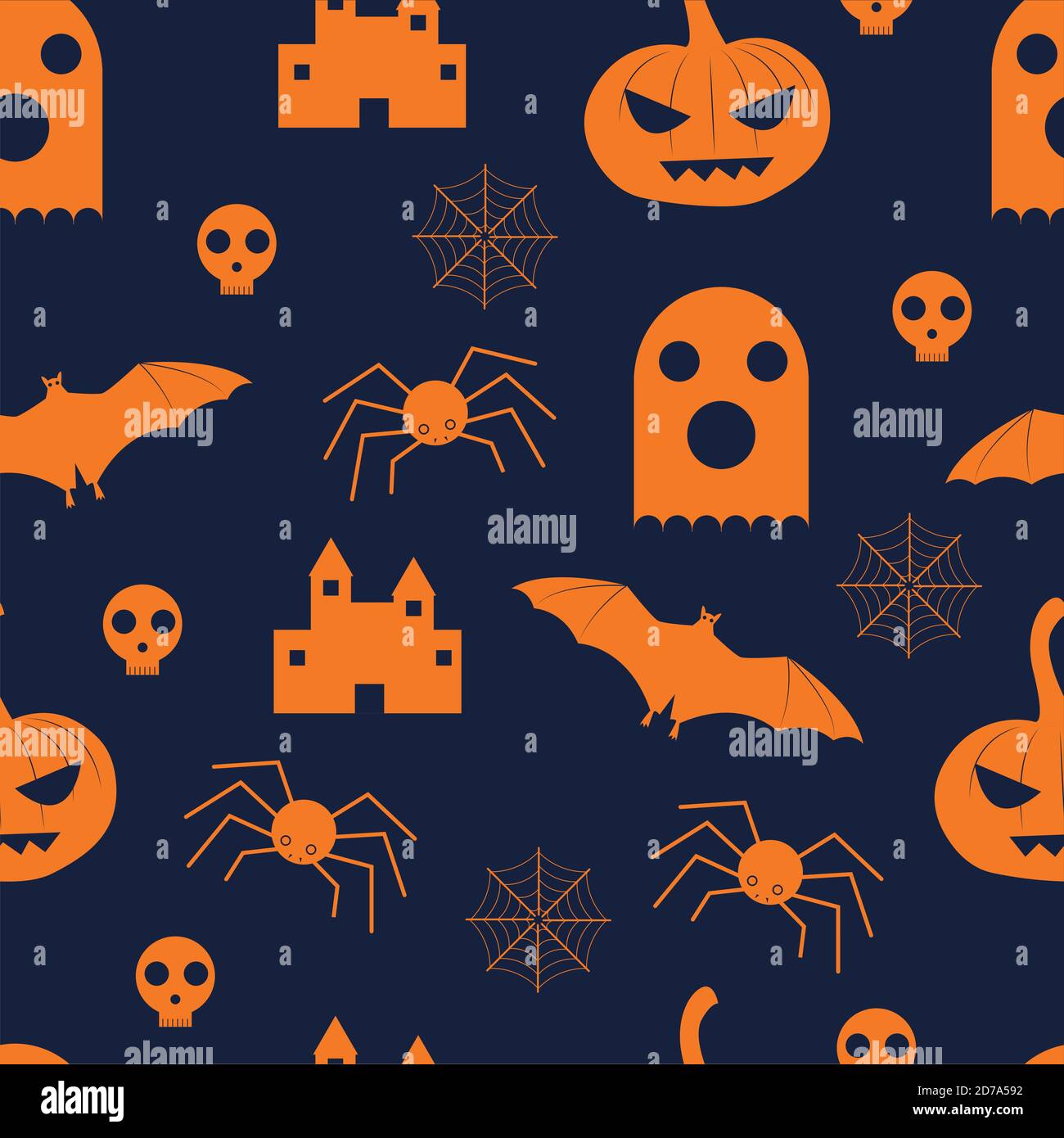 scary Halloween stuff seamless pattern design Stock Vector Image & Art ...