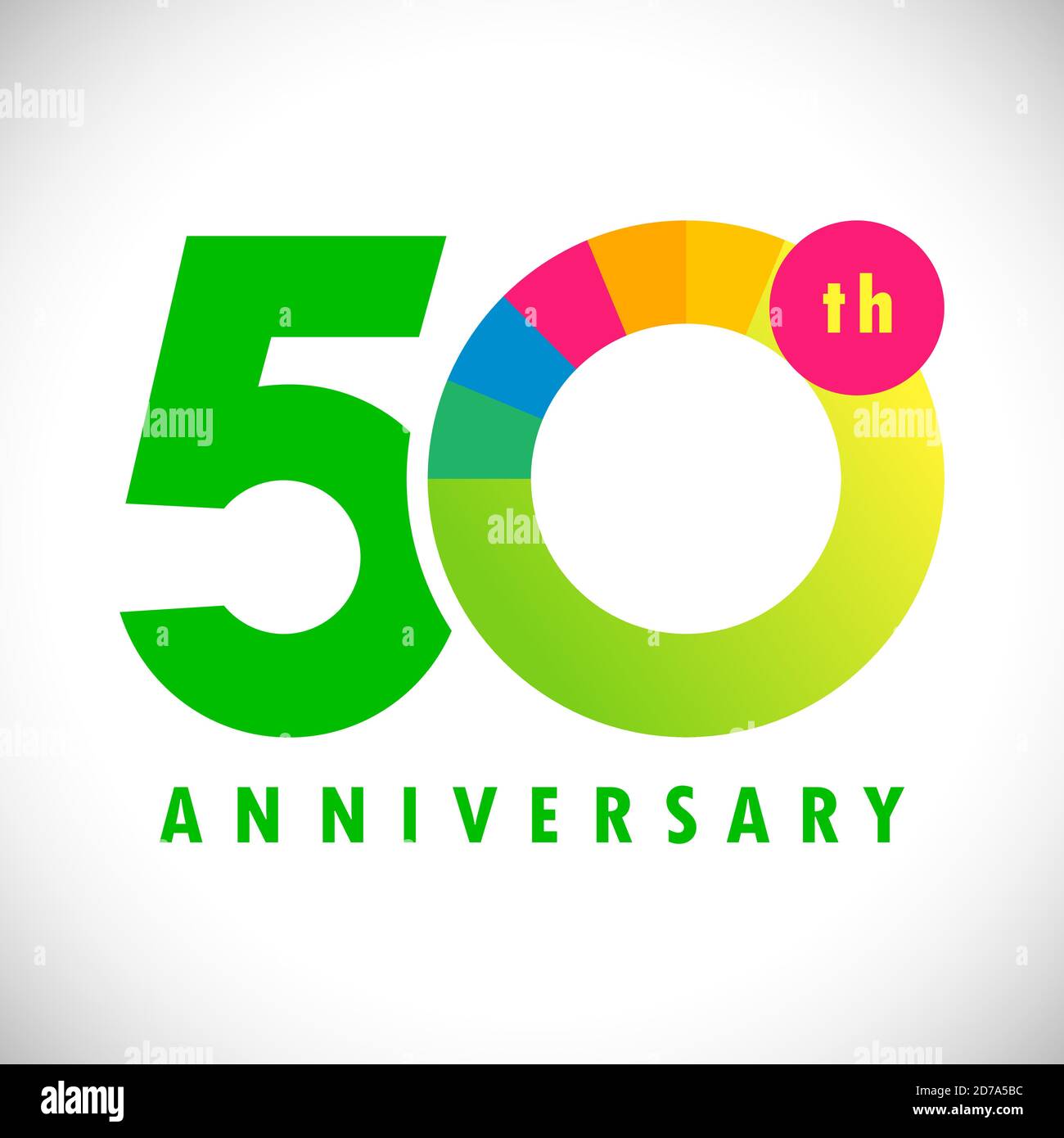 50 th anniversary numbers. 50 years old coloured congrats. Cute ...