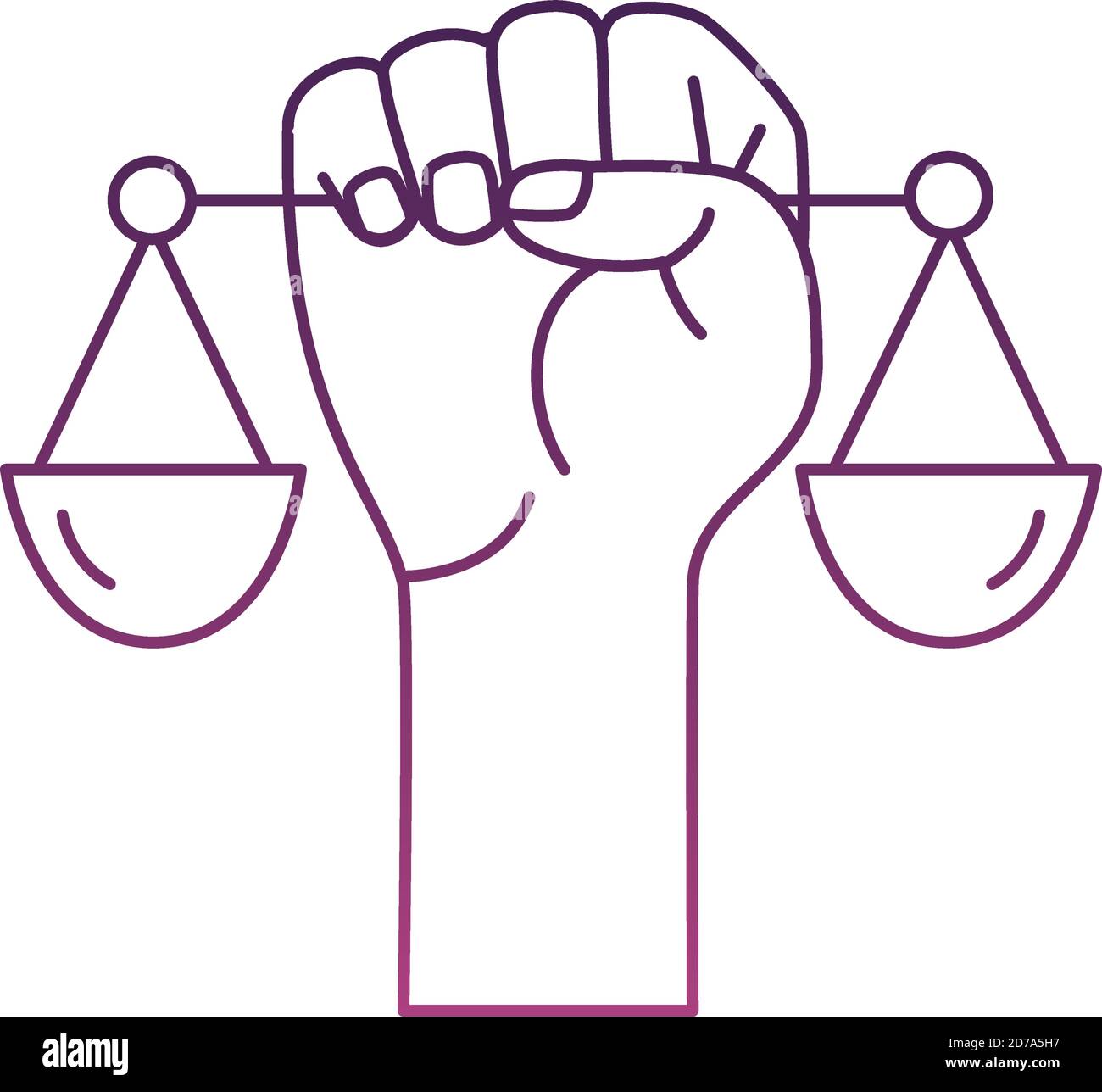 hand lifting scale balance line style icon vector illustration design ...