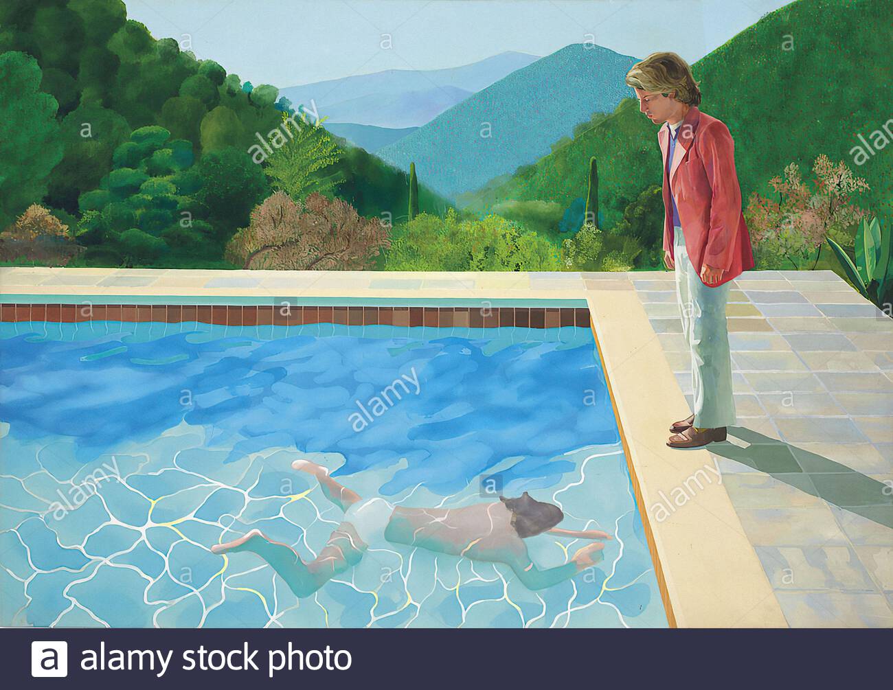 David Hockney, Pool With Two Figures High Resolution Stock Photography ...