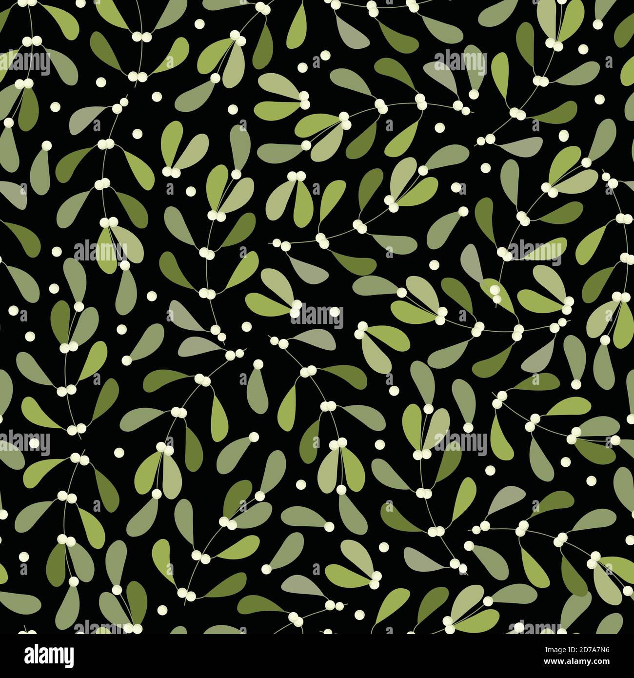 Botanical Mistletoe seamless pattern design Stock Vector Image & Art ...