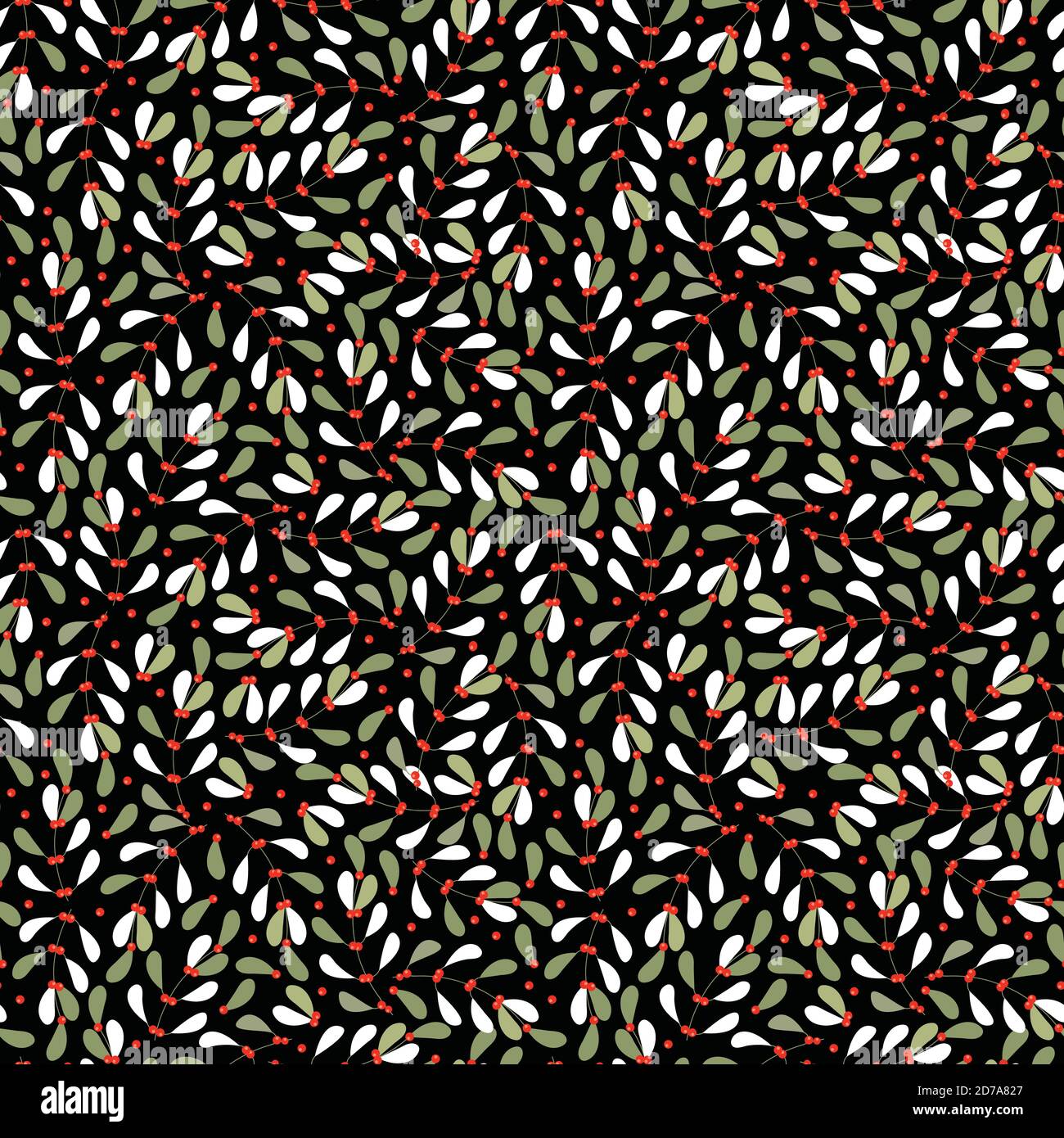 Botanical Mistletoe seamless pattern design Stock Vector Image & Art ...