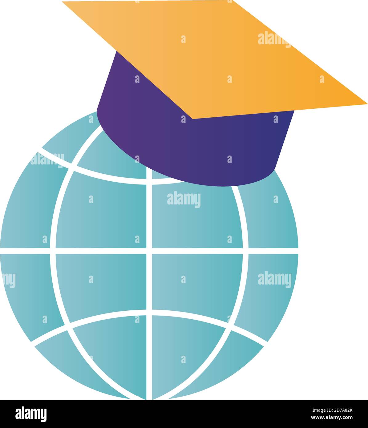 global sphere with graduation cap vector design Stock Vector Image ...
