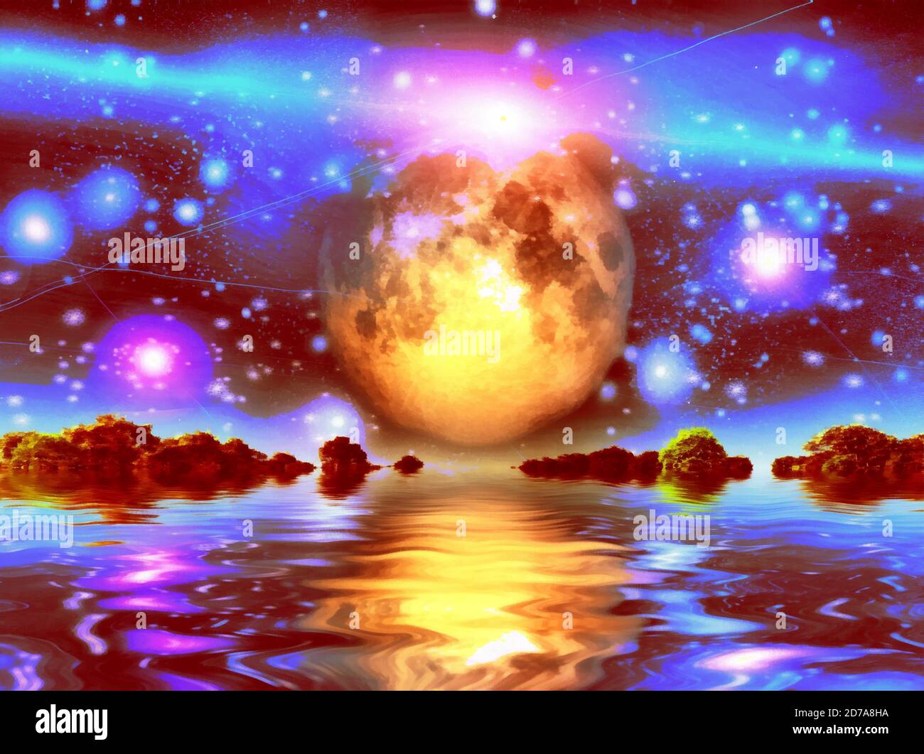 Giant moon in fantastic sky Stock Photo - Alamy