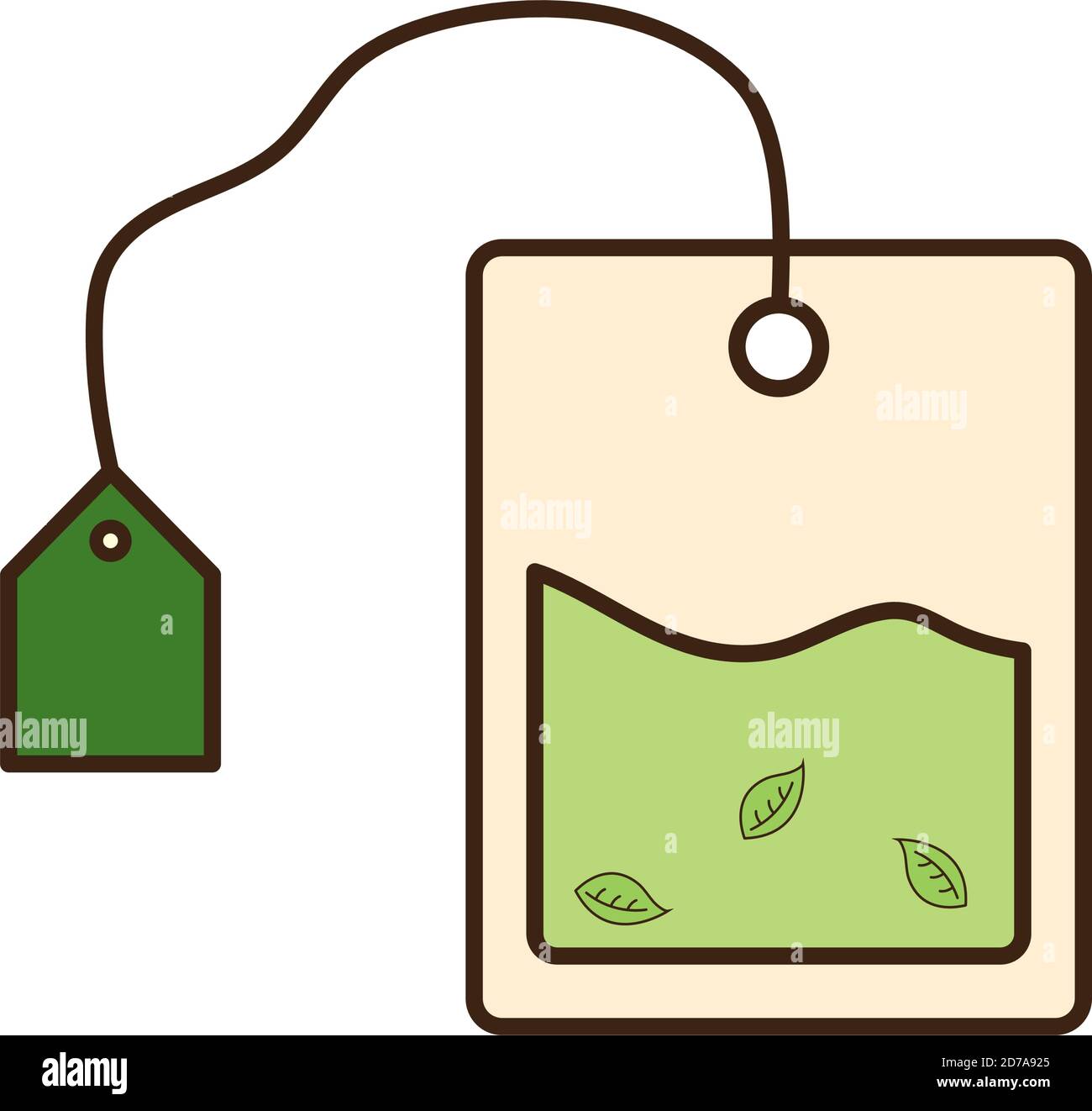 tea infusion bag line and fill style icon vector design Stock Vector ...