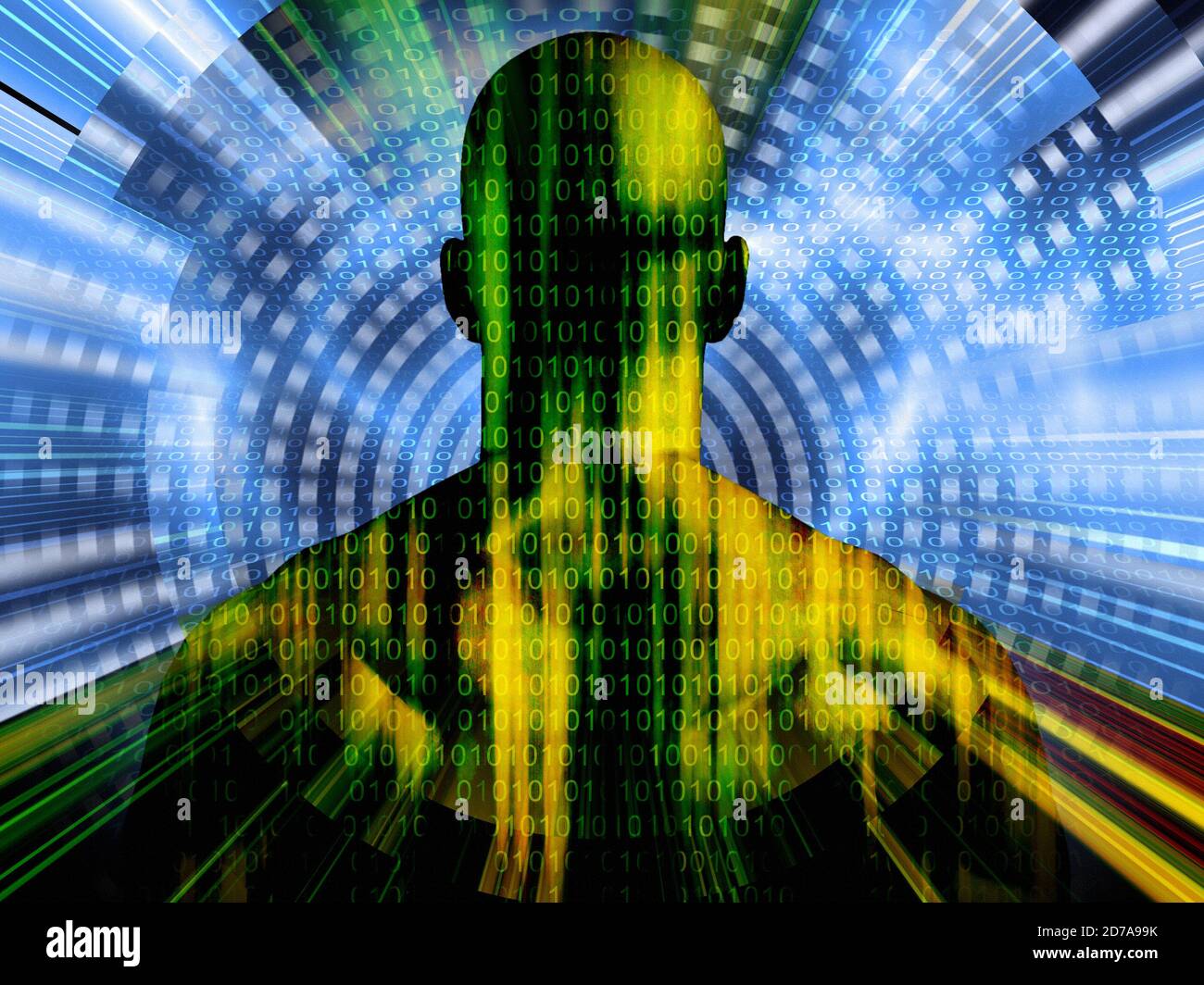 Binary code streaming Stock Photo - Alamy