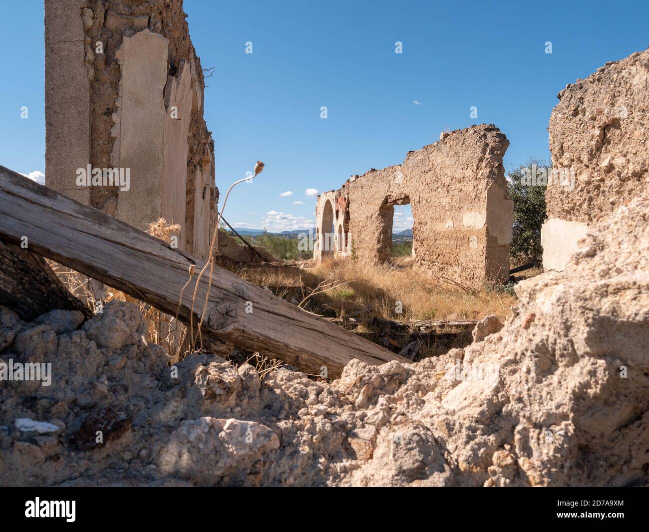 Shot of destroyed buildings Stock Photo - Alamy
