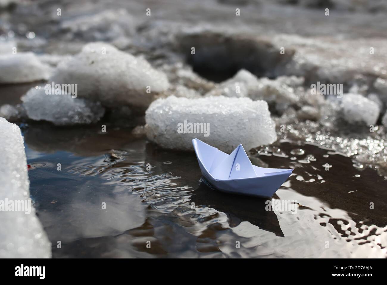 paper boat in a pool Stock Photo - Alamy
