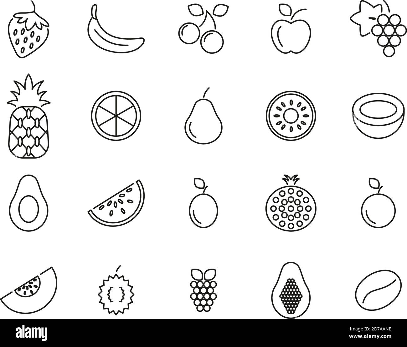 Black And White Fruit Icon