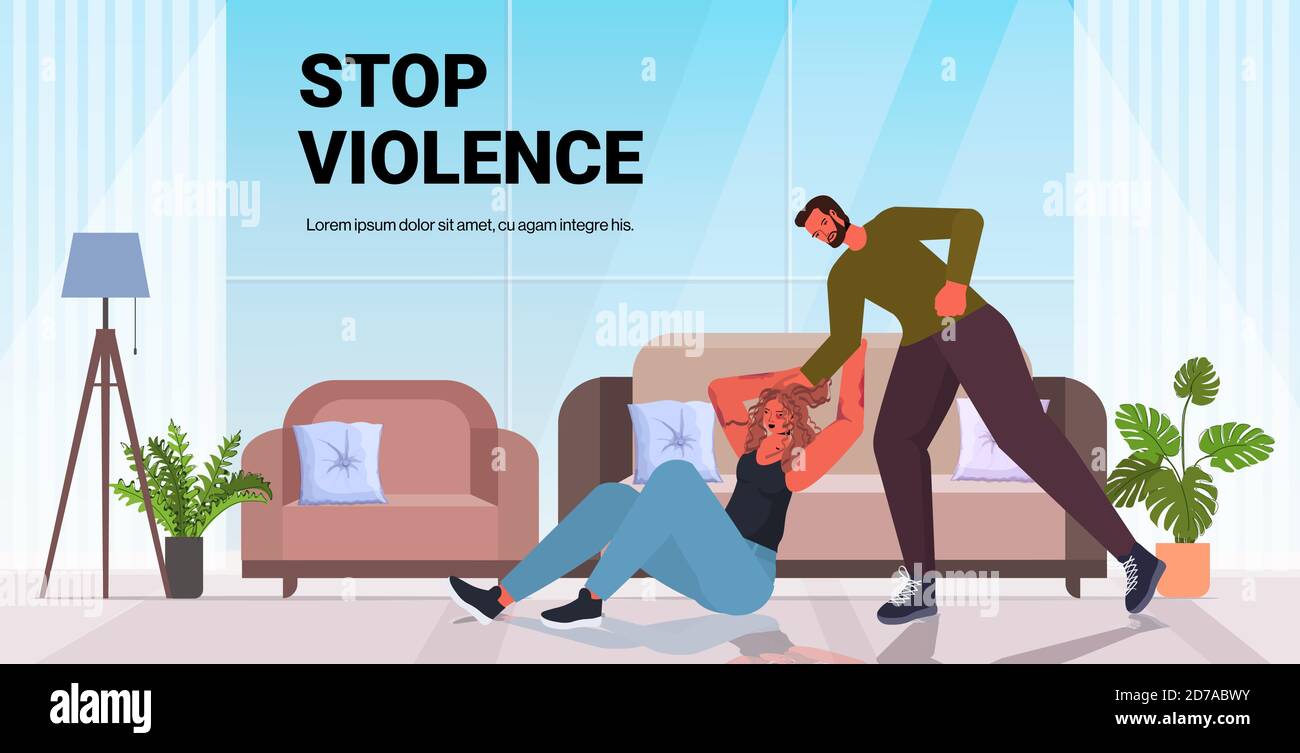 angry husband punching and hitting wife stop domestic violence ...