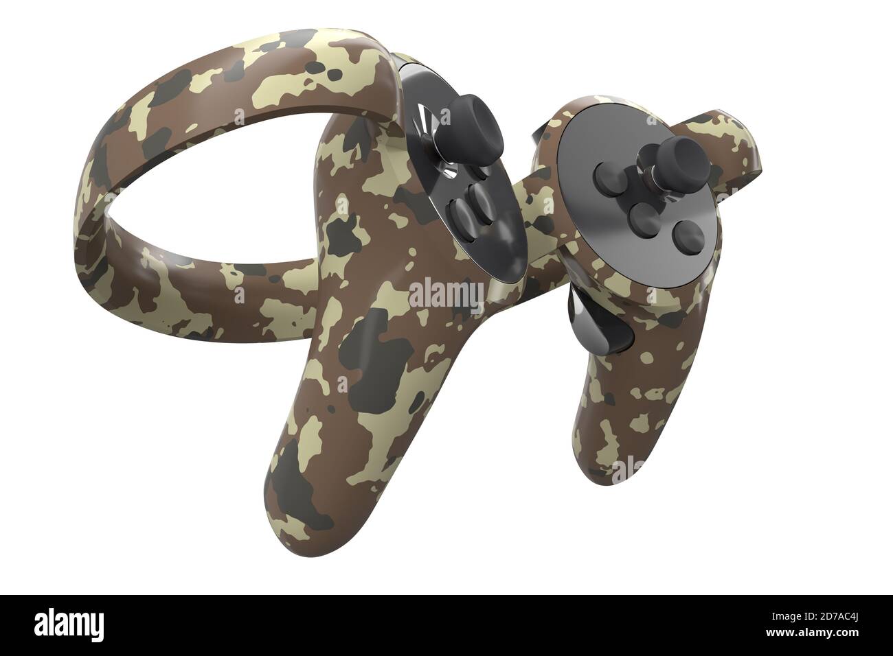 Virtual reality controllers for online and cloud gaming isolated on ...