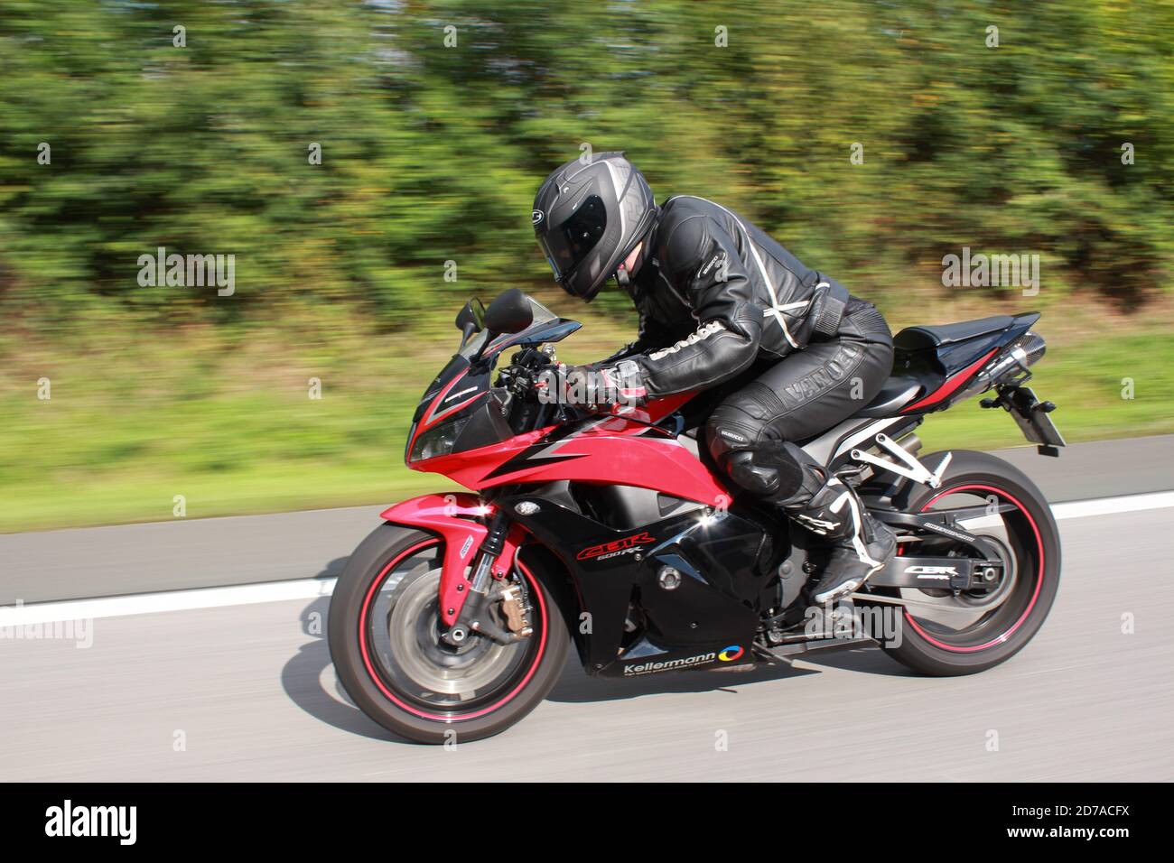 motorcycle riding on German autobahn Stock Photo - Alamy