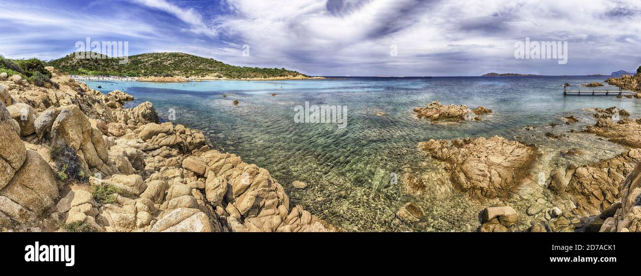 Panoramic view of the iconic Spiaggia del Principe, one of the most ...