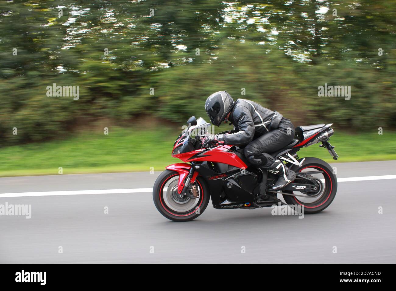 motorcycle riding on German autobahn Stock Photo - Alamy