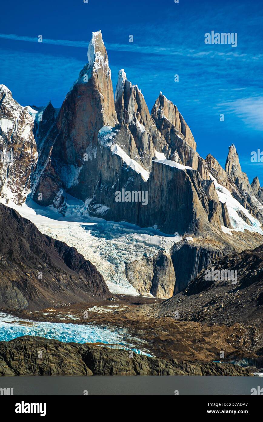 Cerro Torre from across Laguna Torre Stock Photo - Alamy