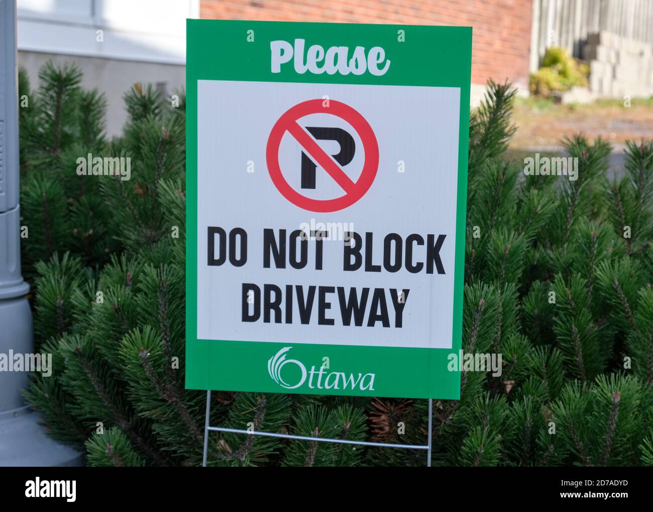 Pliease de not block driveway, No Parking sign from the City of Ottawa ...