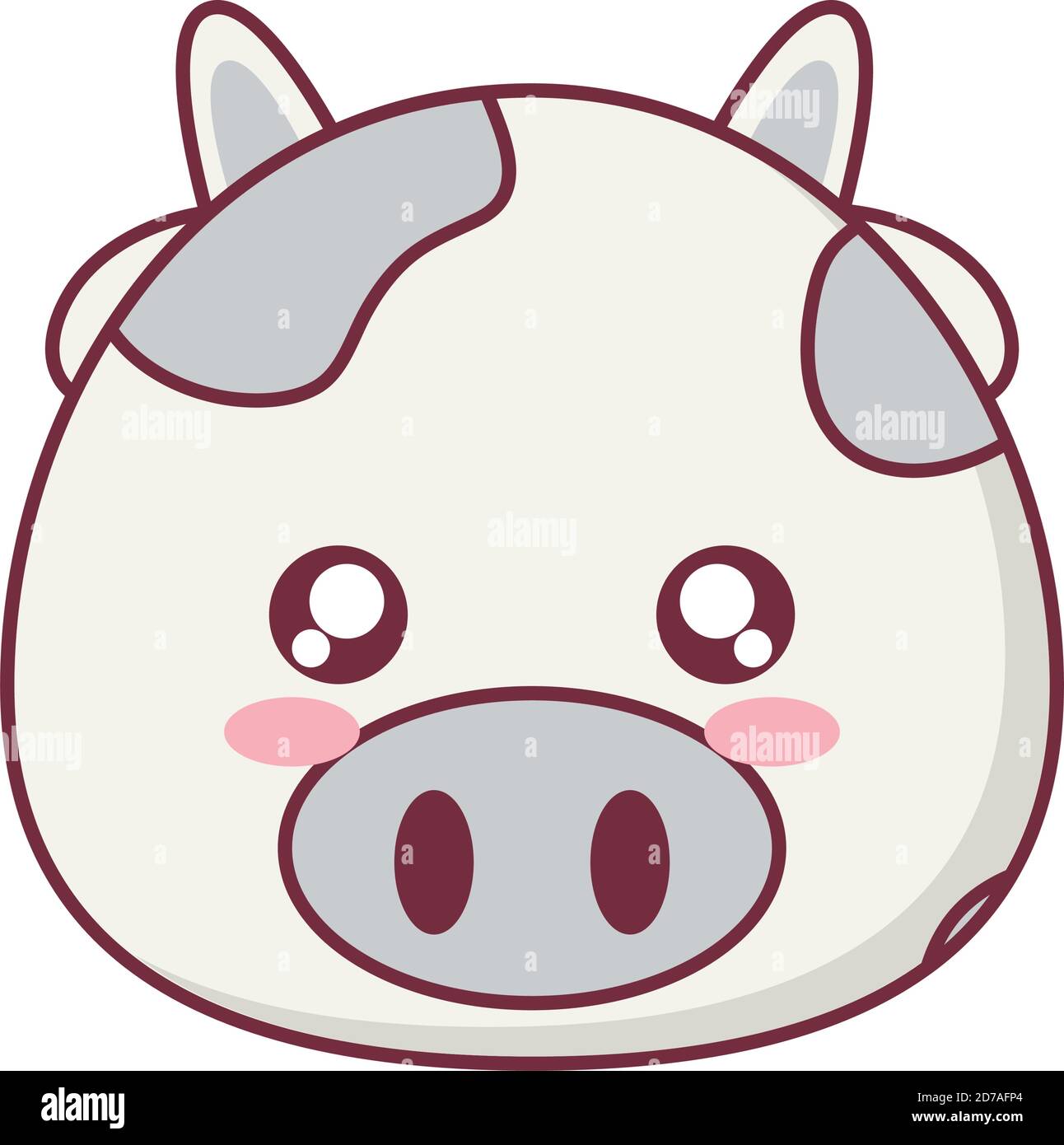 Kawaii cow animal cartoon vector design Stock Vector Image & Art - Alamy