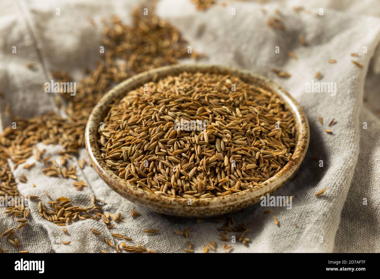 Raw Brown Organic Cumin Seed in a Bowl Stock Photo - Alamy