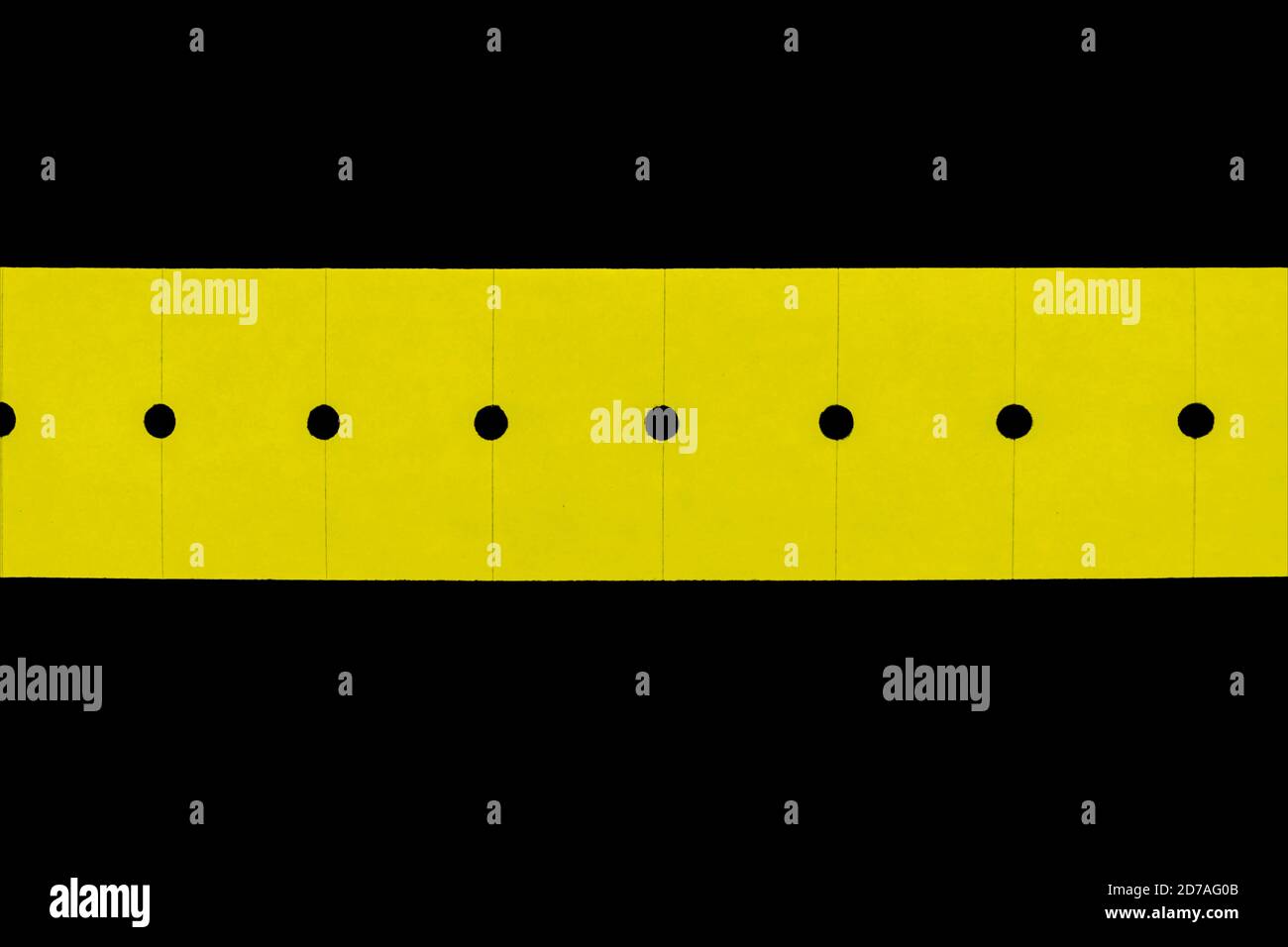 Strip of yellow price tag stickers with copy space and isolated on ...