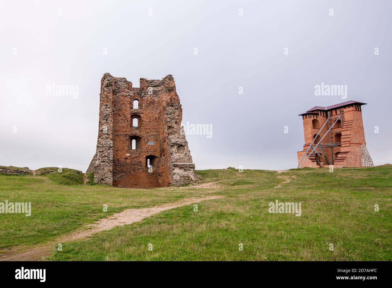 Ruins of Novogrudok castle on castle hill. September 2018 Belarus Stock ...