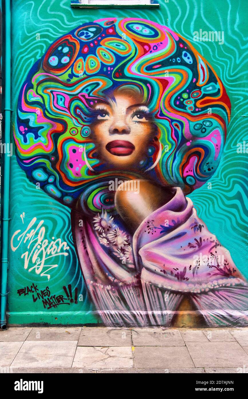 London, UK. 12th Oct, 2020. Graffiti by Jimmy Vision in Shoreditch ...