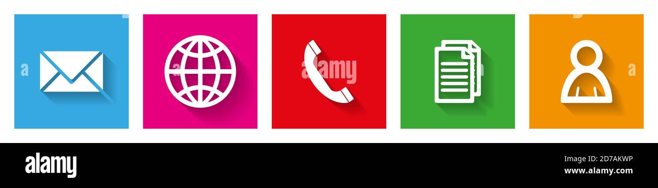 Webdesign and internet flat design colorful vector icons, social media ...