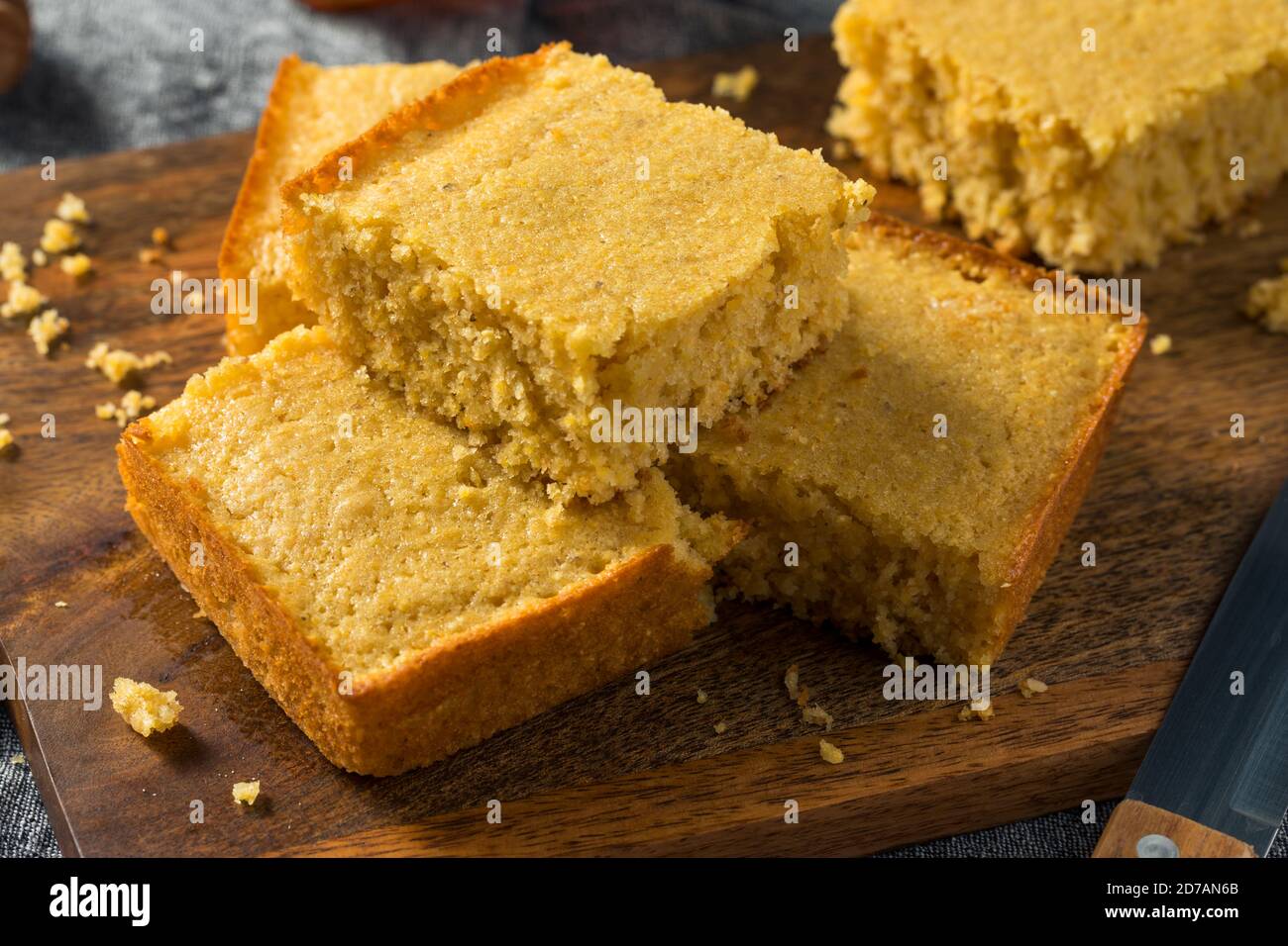 Sweet Homemade Corn Bread Ready to Eat Stock Photo - Alamy