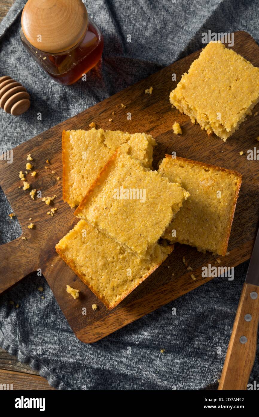 Sweet Homemade Corn Bread Ready to Eat Stock Photo - Alamy