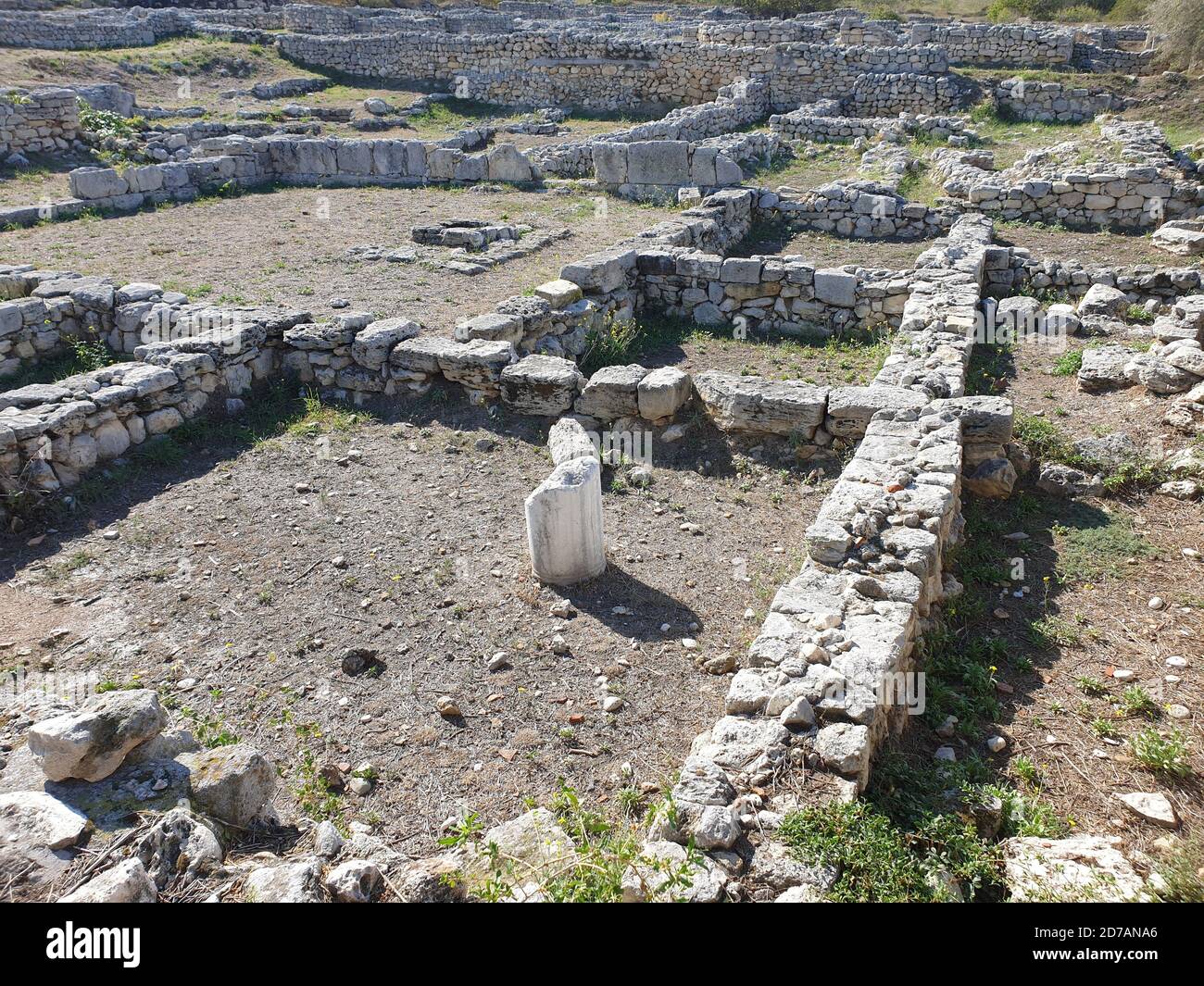 Ruins of the ancient Greek city of Chersonesos in the foreground Stock ...