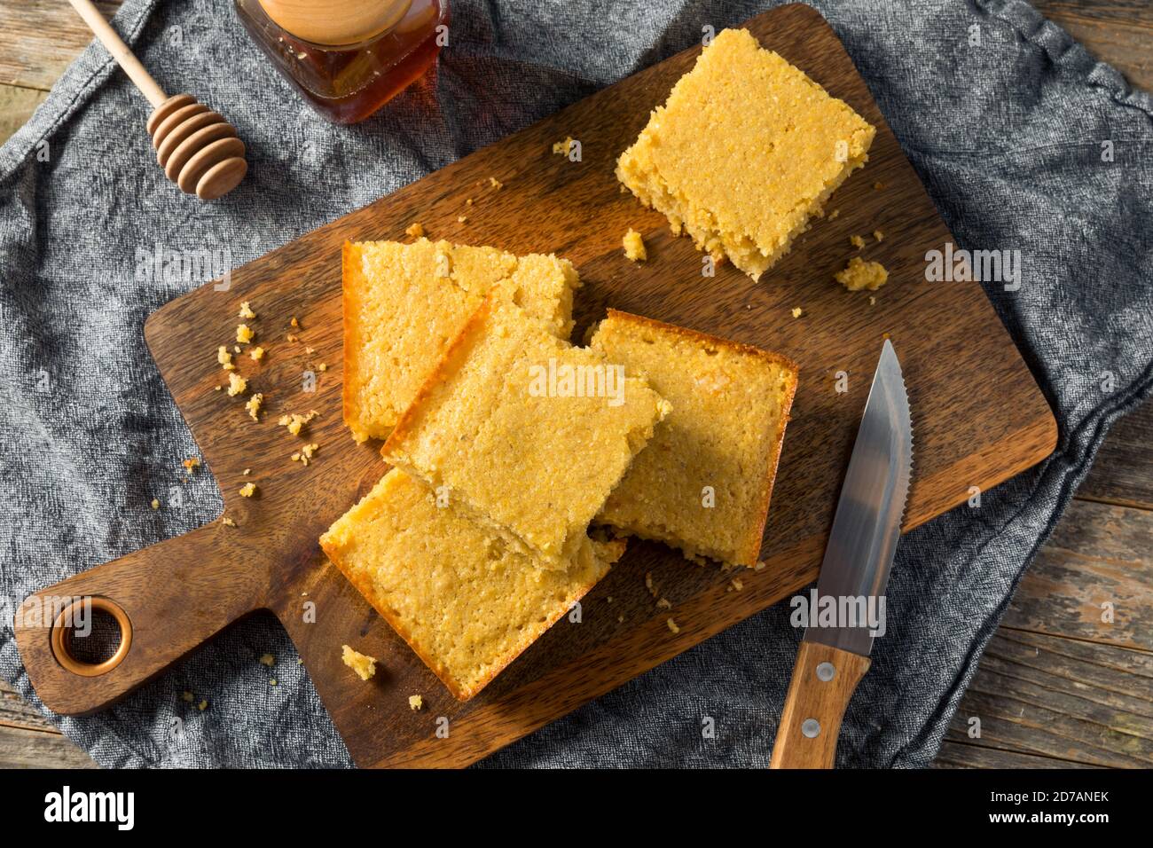 Sweet Homemade Corn Bread Ready to Eat Stock Photo - Alamy