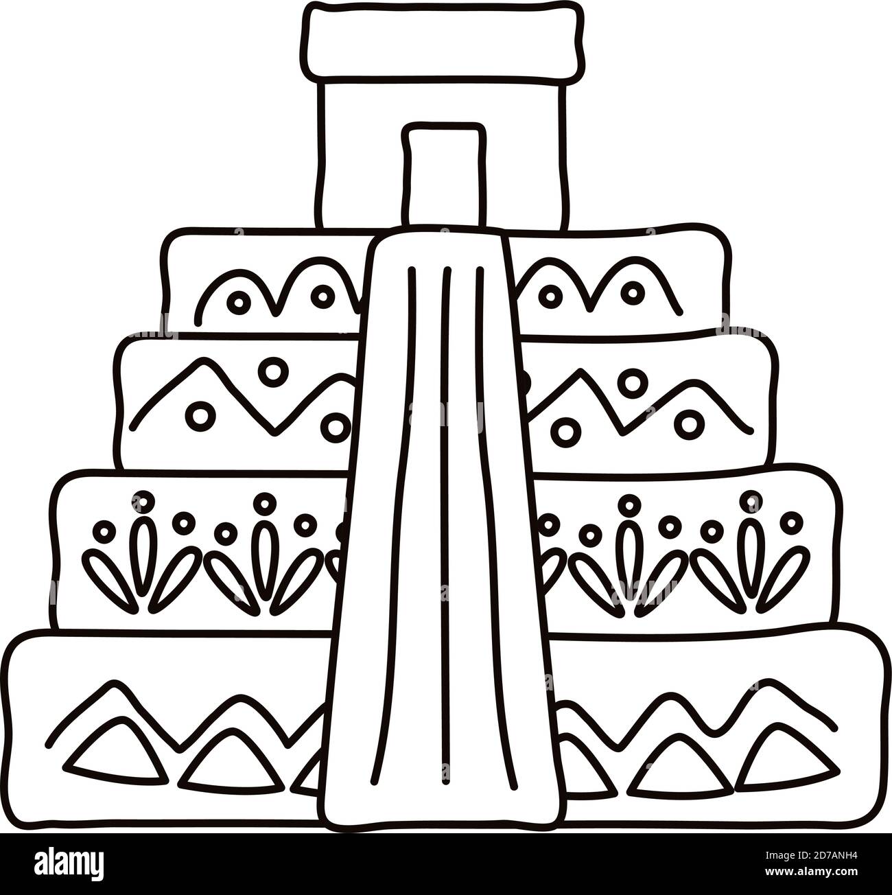 Aztec Pyramid Coloring Pages
