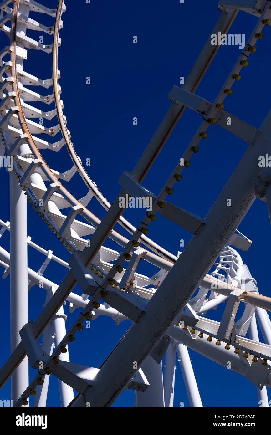 White steel roller coaster rails hi-res stock photography and images ...