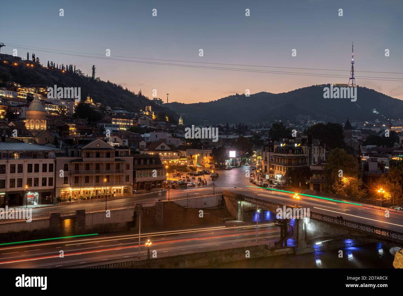 Tbilisi, Georgia - 14 October, 2020: Night view of Meidan square Stock ...