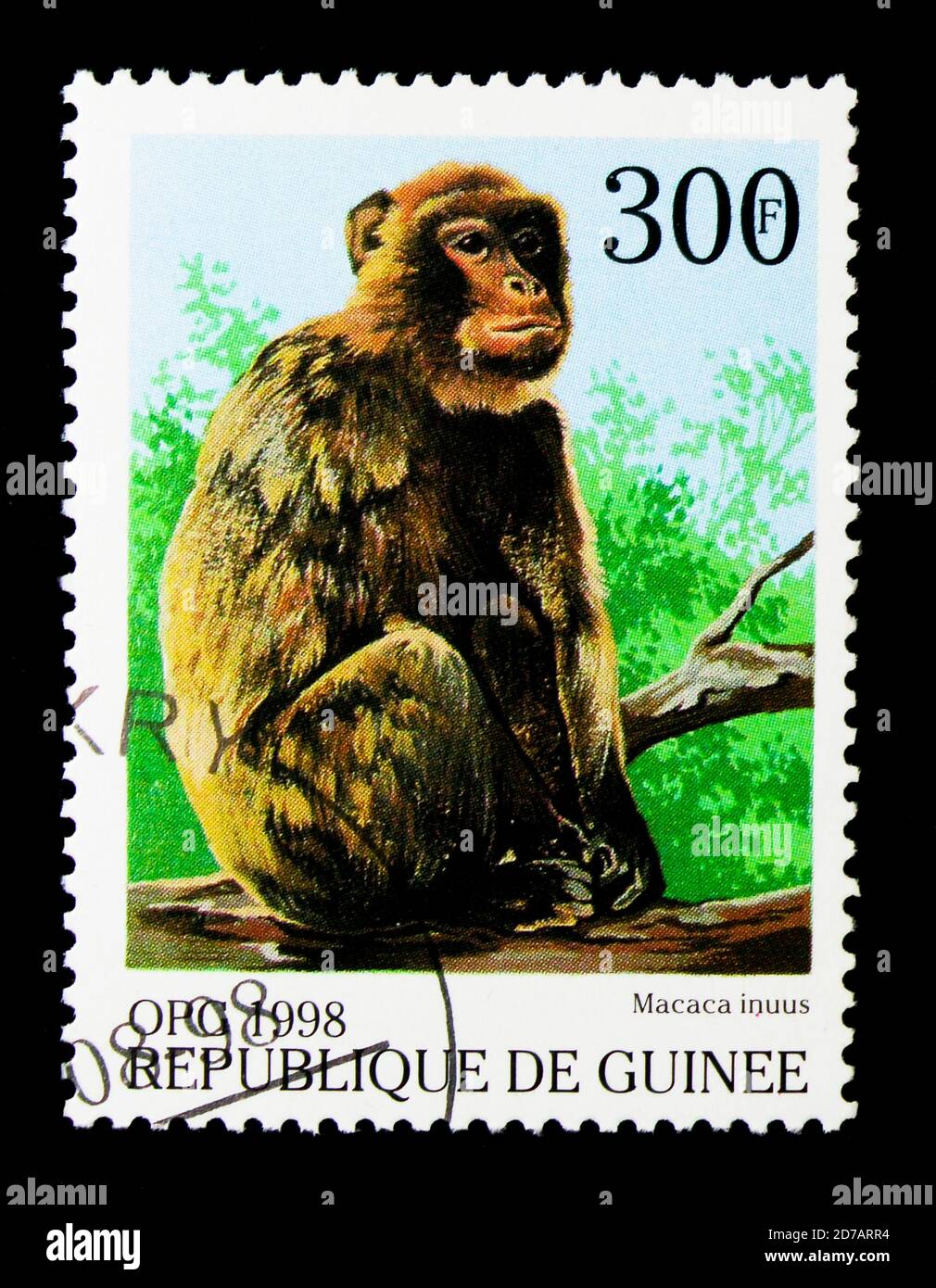 MOSCOW, RUSSIA - NOVEMBER 26, 2017: A stamp printed in Guinea shows ...