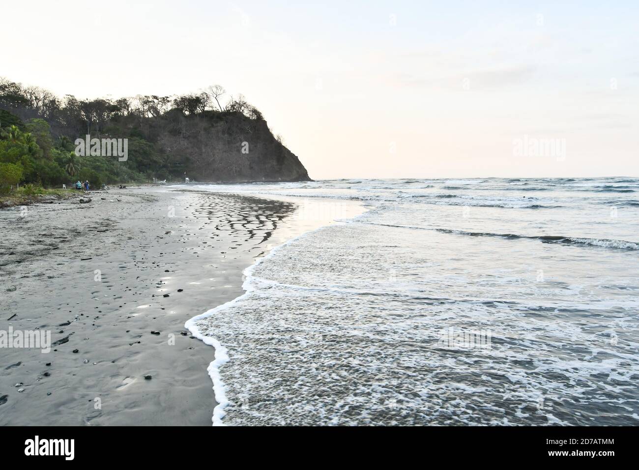 sunset over the night sea in samara nicoya costa rica central america ...
