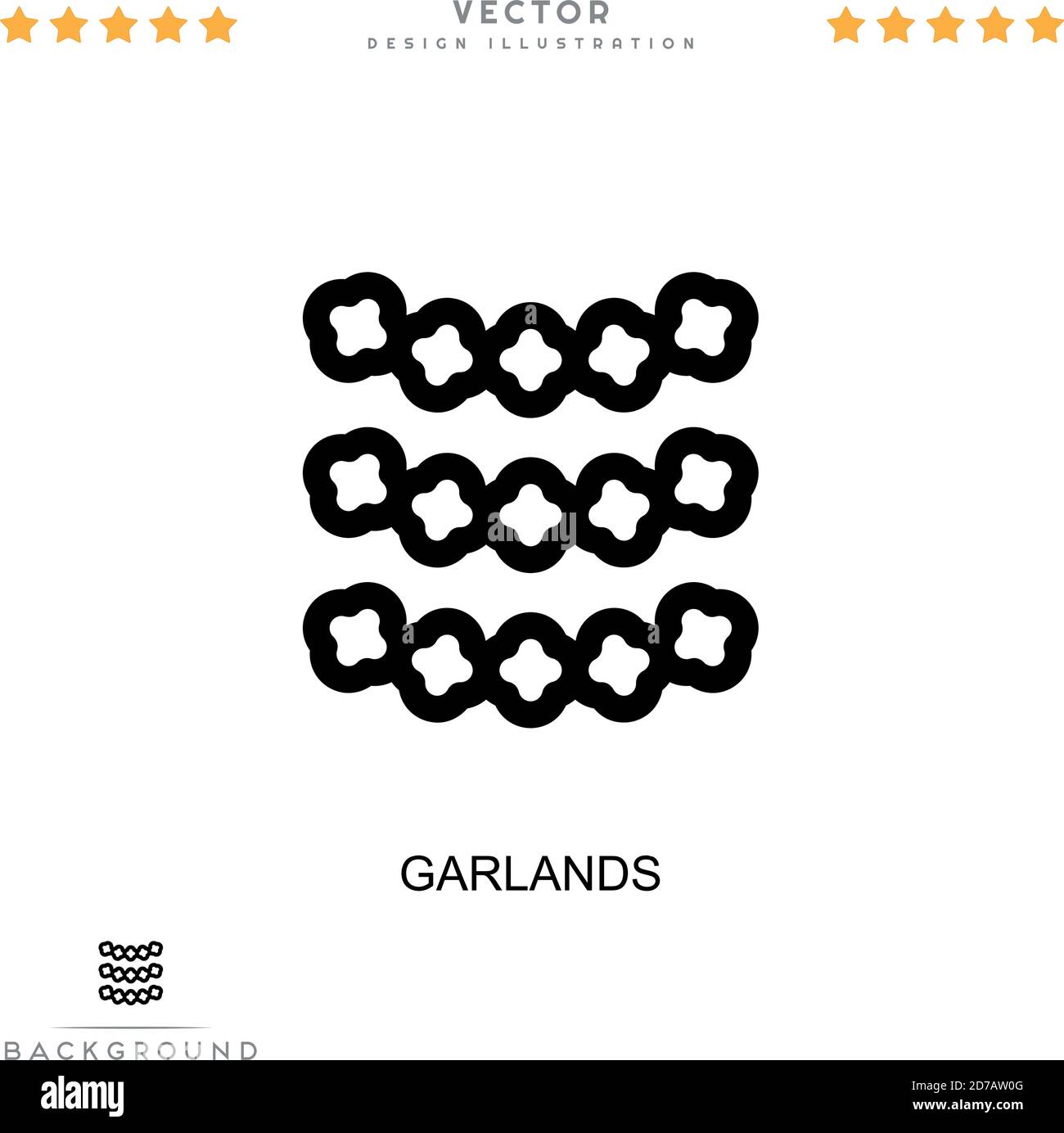 Garlands icon. Simple element from digital disruption collection. Line ...