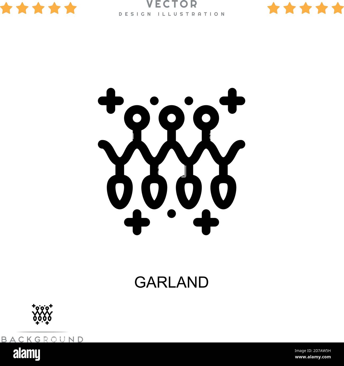 Garland icon. Simple element from digital disruption collection. Line ...