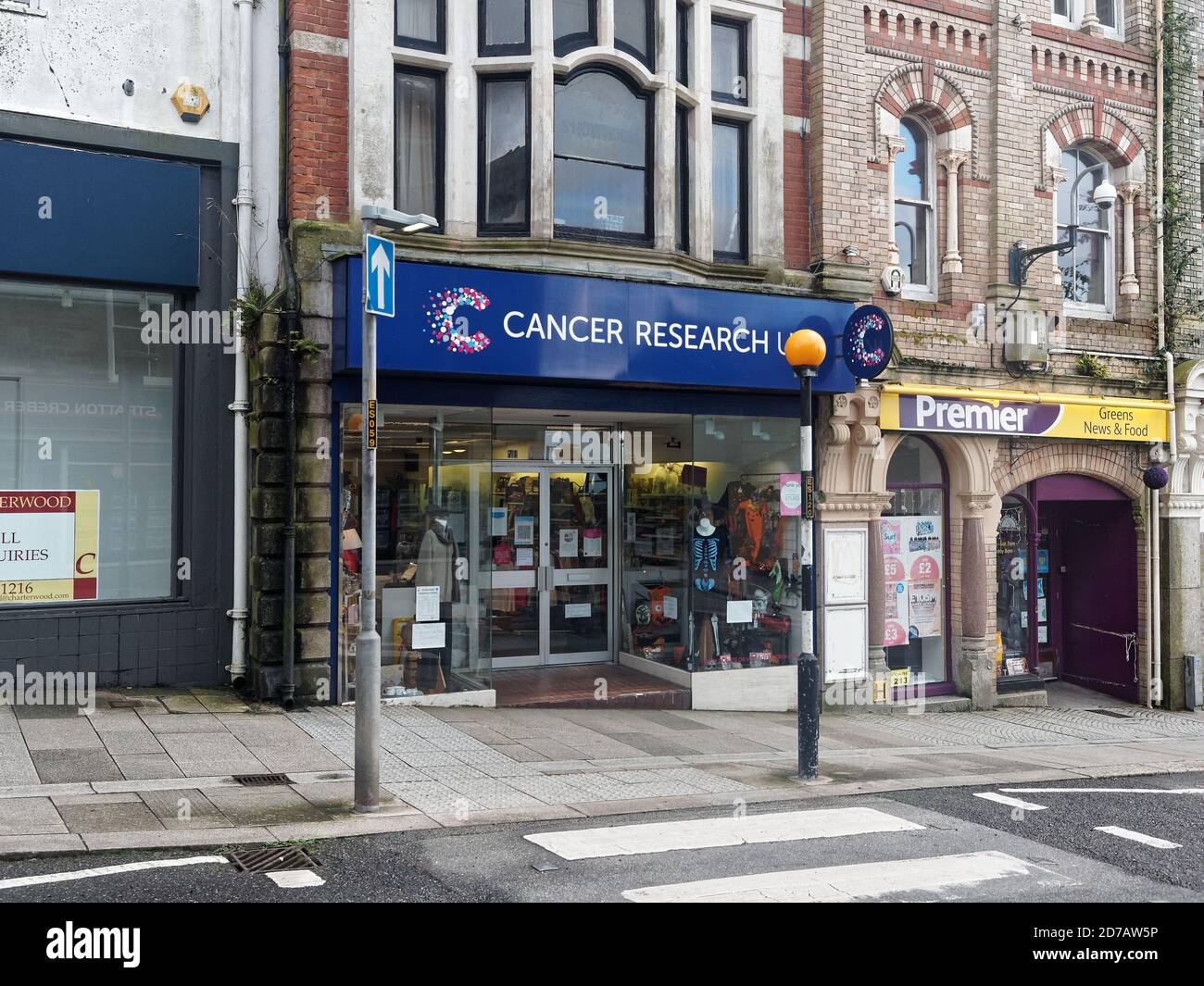 Redruth, Street scene, Miner`s terraces, Cornish mining town, Carn Brea ...