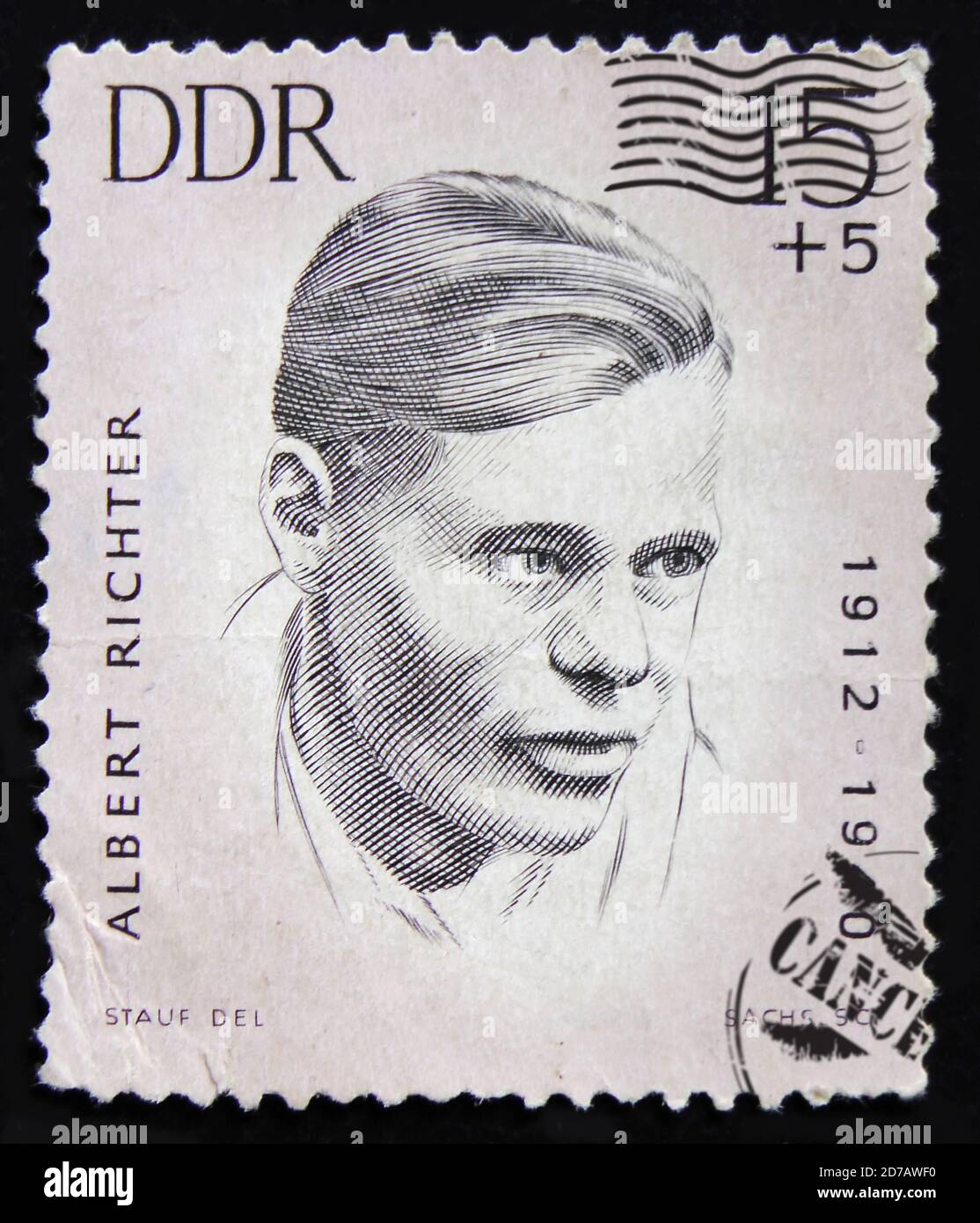 MOSCOW, RUSSIA - APRIL 2, 2017: A post stamp printed in DDR (Germany ...