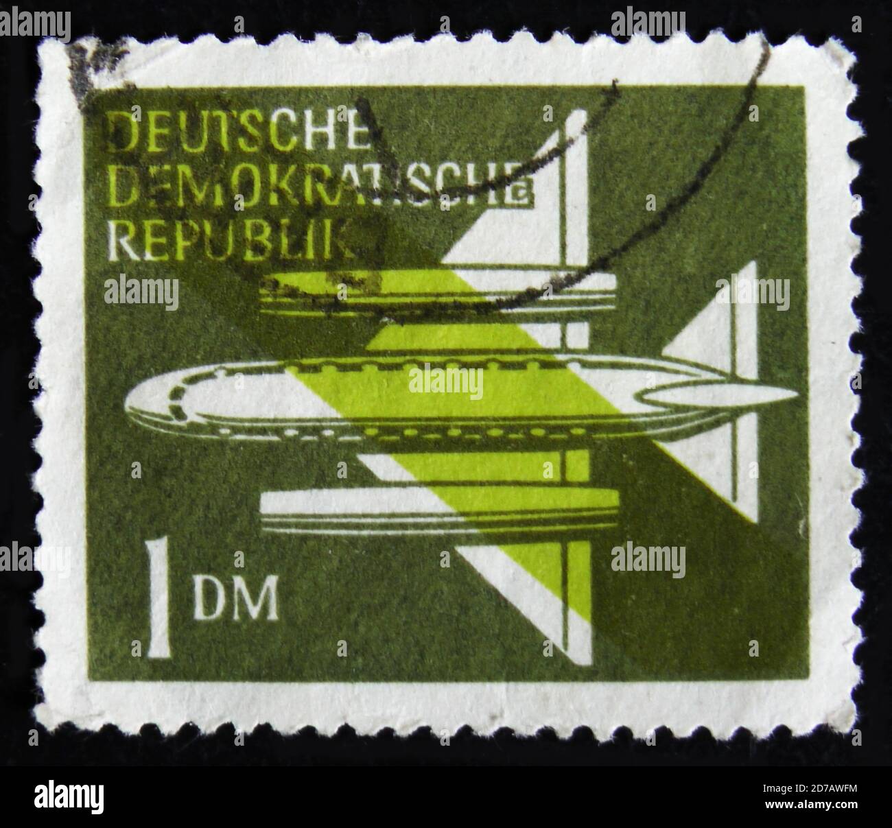 MOSCOW, RUSSIA - APRIL 2, 2017: A post stamp printed in DDR (Germany ...