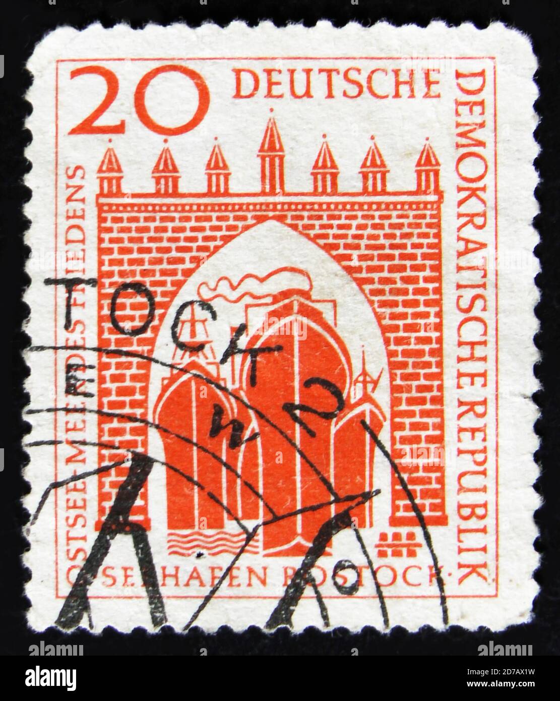 MOSCOW, RUSSIA - APRIL 2, 2017: A post stamp printed in DDR (Germany ...