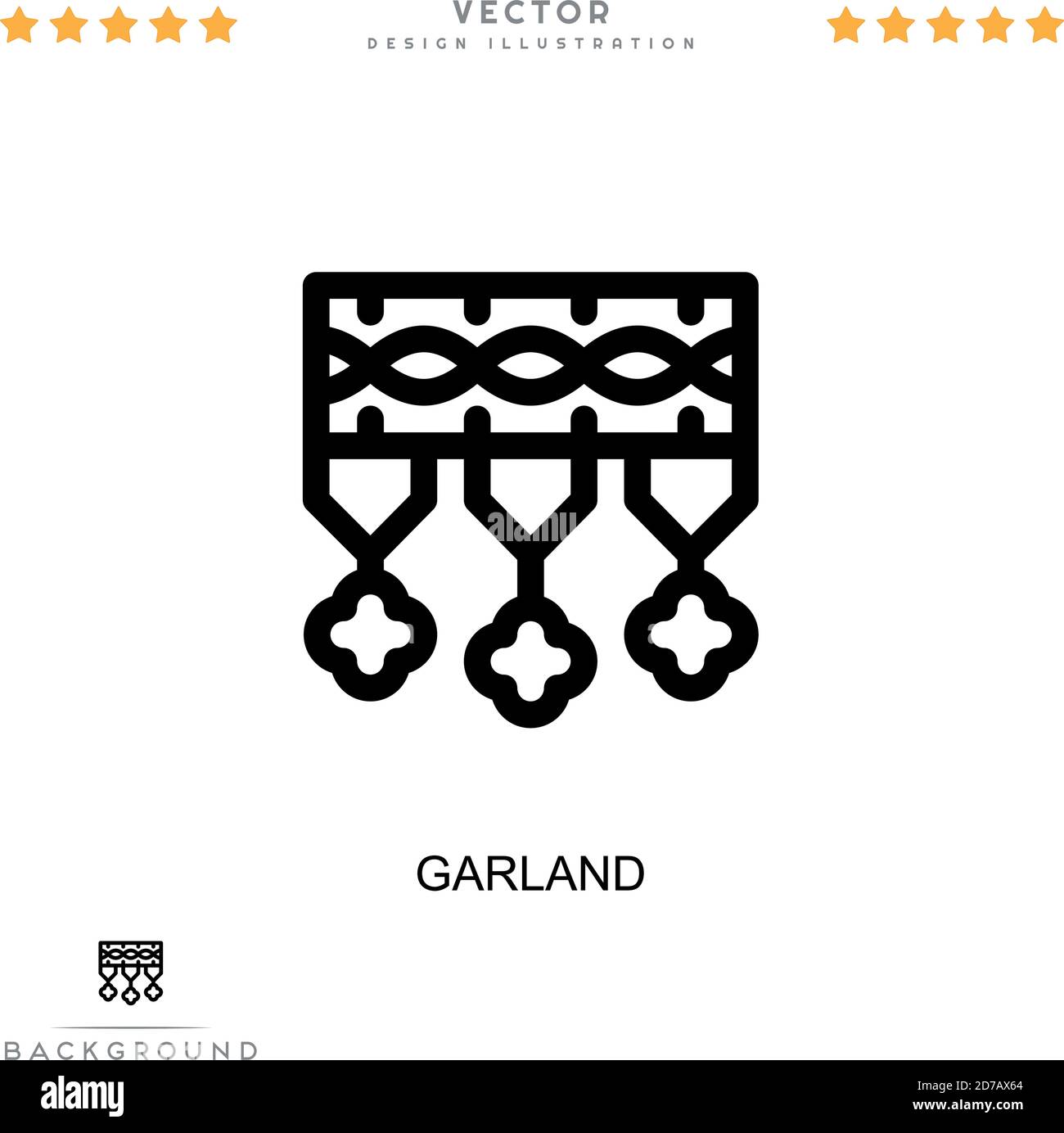 Garland icon. Simple element from digital disruption collection. Line ...