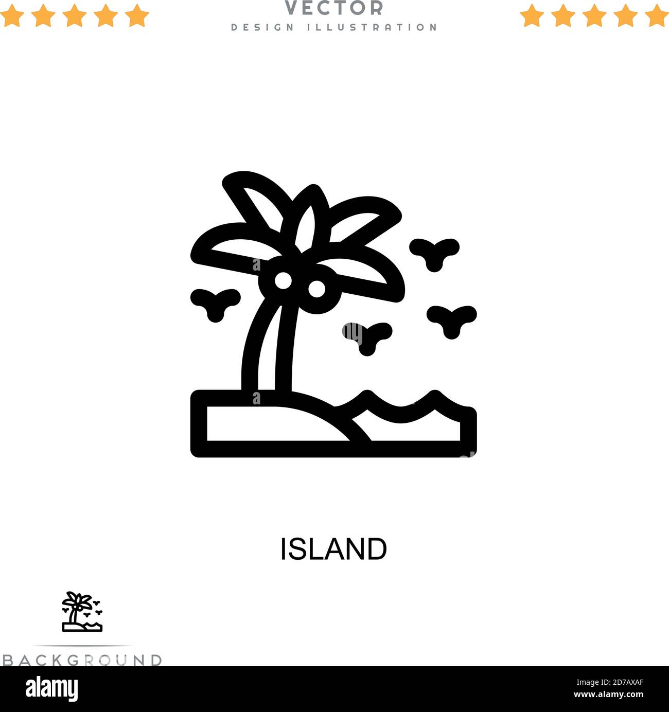 Island icon. Simple element from digital disruption collection. Line ...