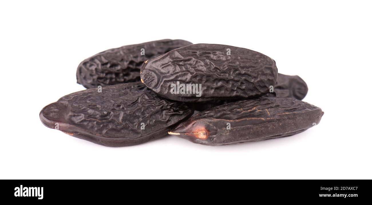 Tonka beans isolated on white background. Bean of Dipteryx odorata ...