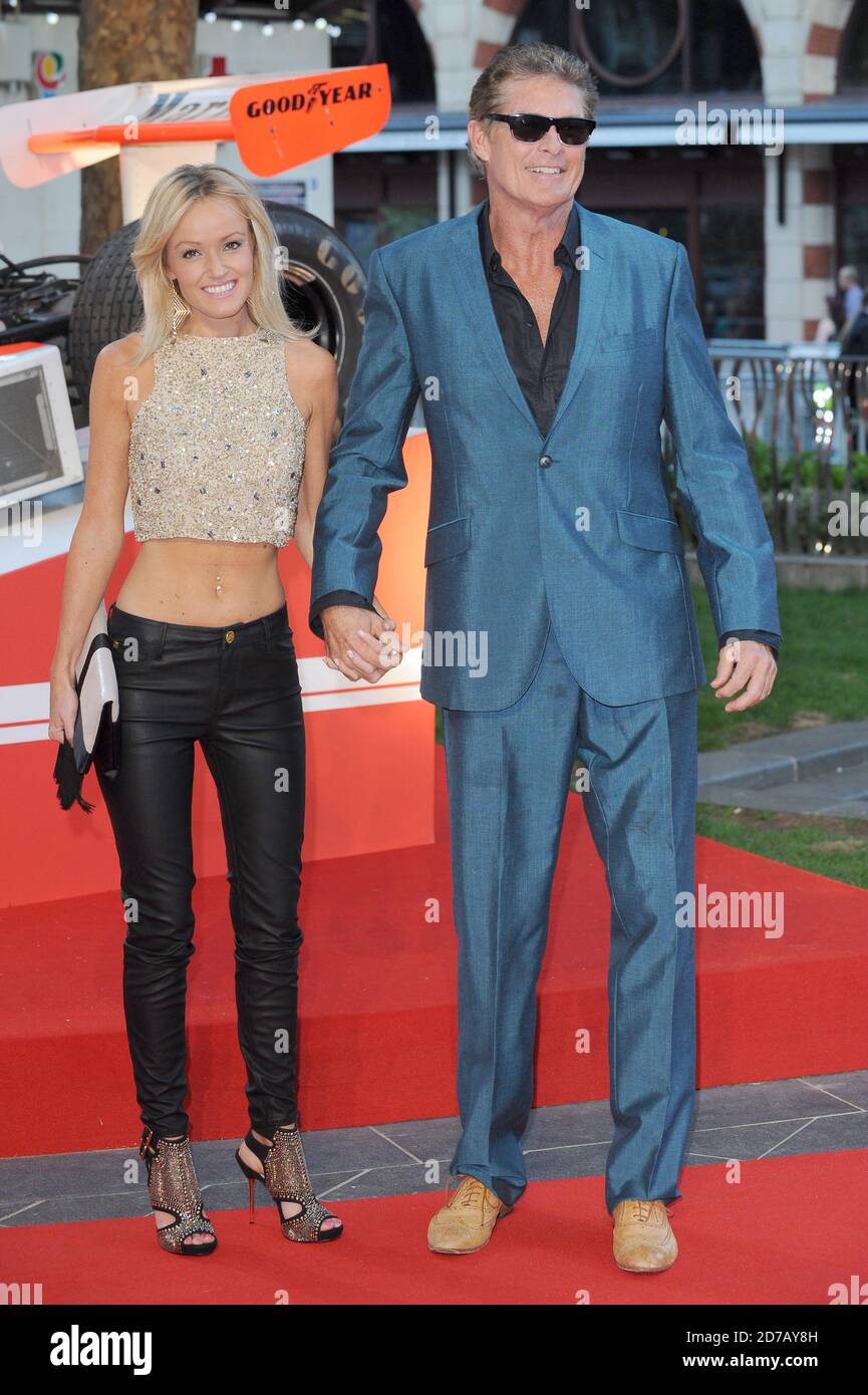 Hayley Roberts and David Hasselhoff attend the World Premiere of Rush ...