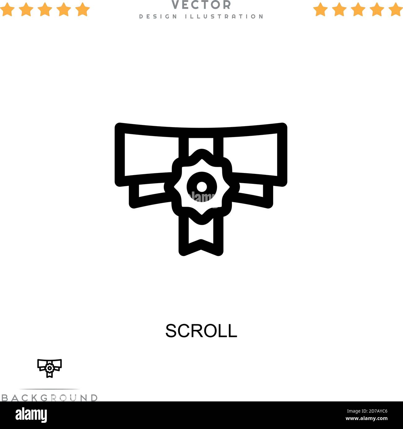 Scroll icon. Simple element from digital disruption collection. Line ...