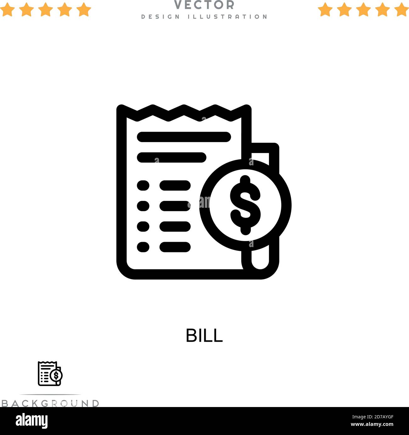 Bill icon. Simple element from digital disruption collection. Line Bill ...