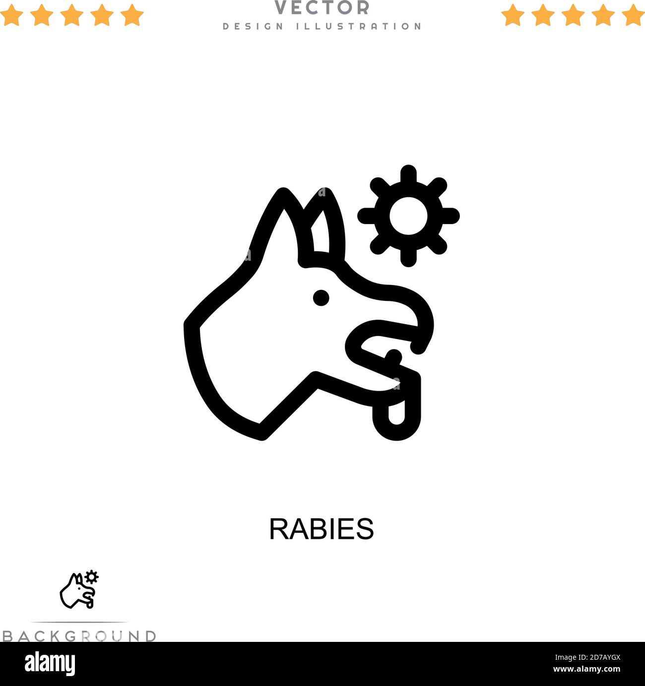 Rabies icon. Simple element from digital disruption collection. Line ...